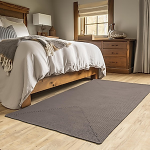 Super Area Rugs Lichfield Gray Braided Rug for Living Room - Washable Braided Rug - Woven Rug for Bedroom - Charcoal Gray 5' x 8' Rectangle