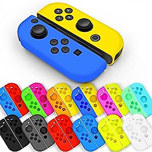 Soft Silicone Case Anti-Slip Shell Cover Replacement for Nintendo Switch Joycon Cover (Blue+Green)