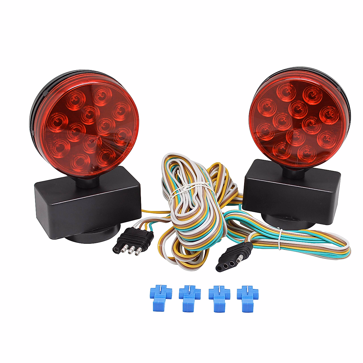 MAXXHAUL 50015 12V Magnetic LED Towing Lights With Magnetic Base - DOT Compliant, 1 Pack
