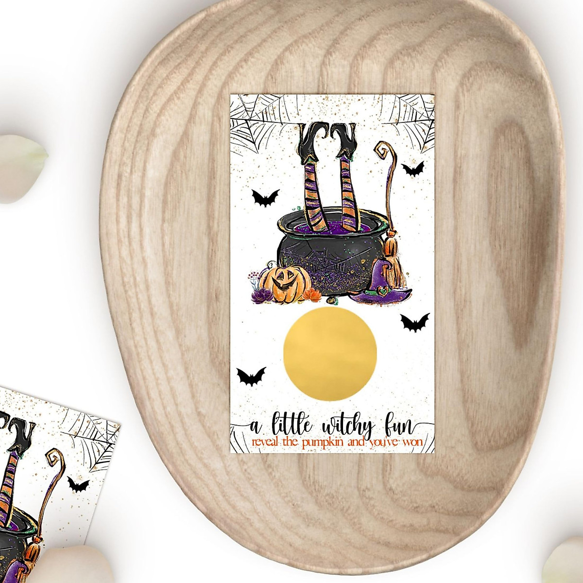 Witchy Fun Halloween Scratch Off Party Game Cards (30 Pack) Witch Scratchers Bridal Shower Halloween Reveal Lotto, Pumpkin Raffles Prize Drawings, Wedding Favors, Spooky Theme Activities for Adults