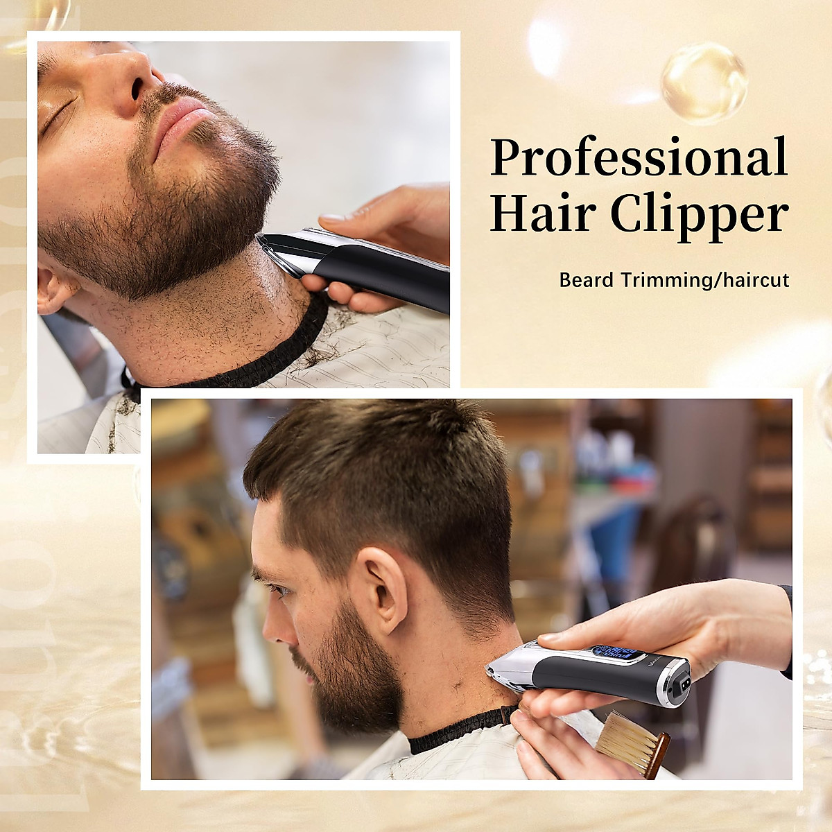 VAGARY VG-5817 Hair Clippers for Men Professional, Titanium-Coated Ceramic Blade Cordless Trimmer Men Cutting Kit Barbers Haircut Electric Grooming Machine