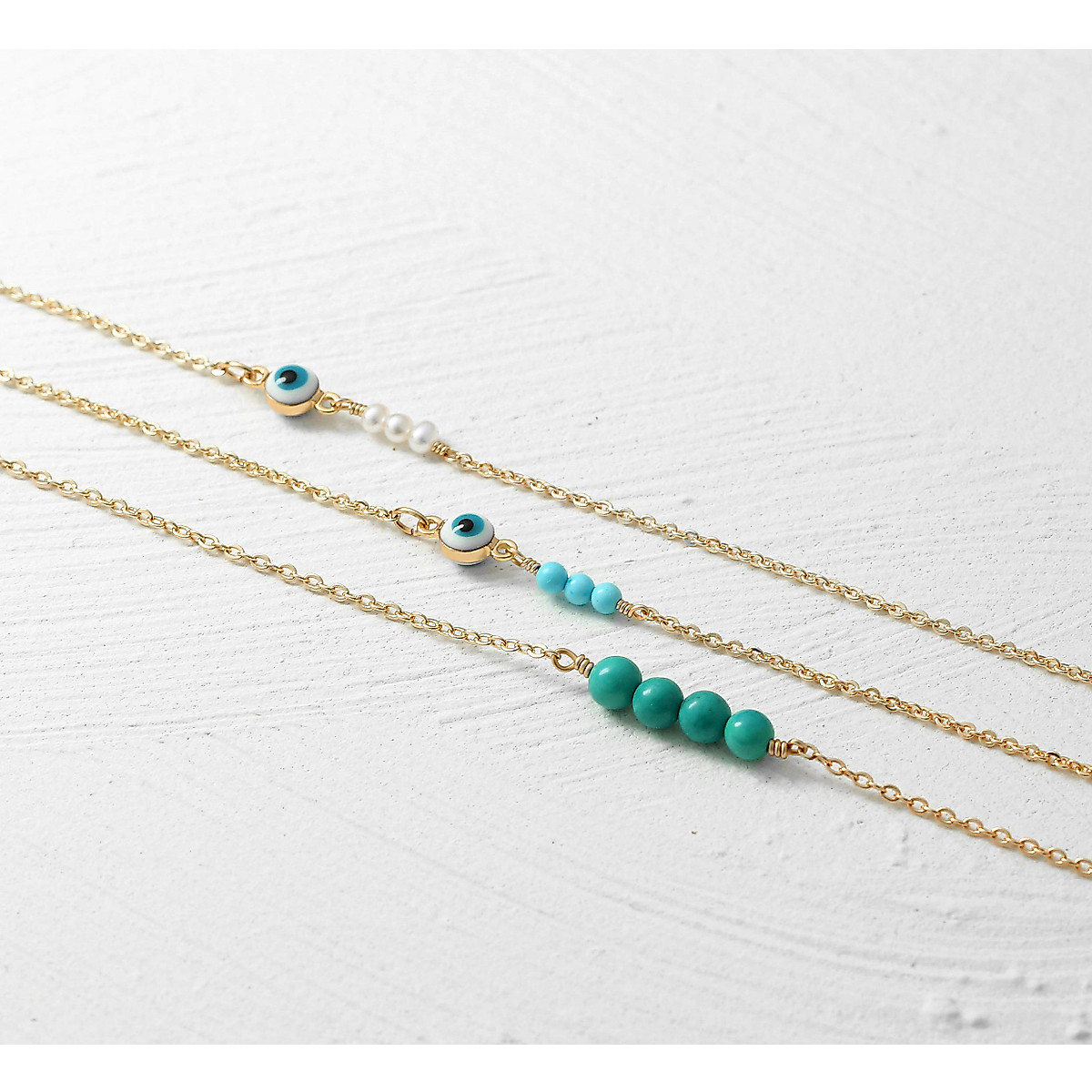 VACRONA Gold Choker Necklace for Women 14K Gold Plated Evil Eye Choker Delicate Long Gold Cuban Link Chain Green Cubic Zirconia Trendy Necklaces Jewelry Gift