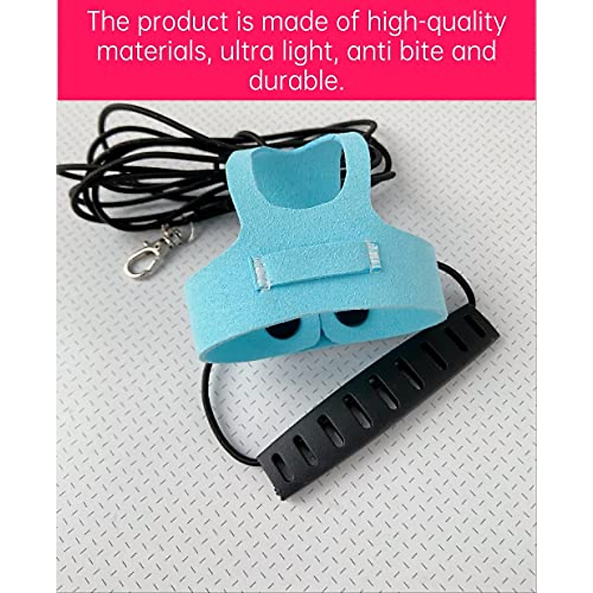 Bird Flight Harness Vest, Parrot Flight Suit with Leash for Parakeets Cockatiels Conures Budgies, Bird Flying Clothes with Rope and Handle for Outdoor Activities Training, Anti Bite (M, Blue)