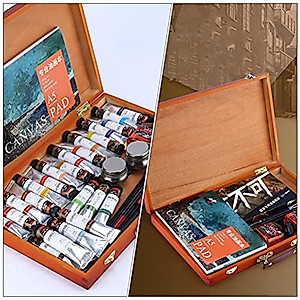 Wakauto Artist Storage Box Wood Artist Tool Brush Storage Box Holder Case Organizer for Pastels Pencils Pens Markers Brushes Jewelry Makeup DIY Crafts