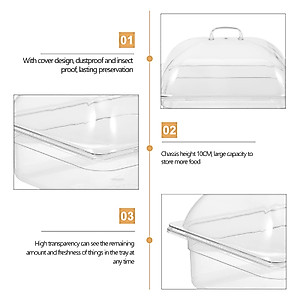 Rectangular Buffet Dish Clear Serving Tray with Dome Lid Buffet Tray Dome Cake Plate Server Platter Catering Platter for Party Food Fruit Dessert Cupcake 5L Buffets Food Plates