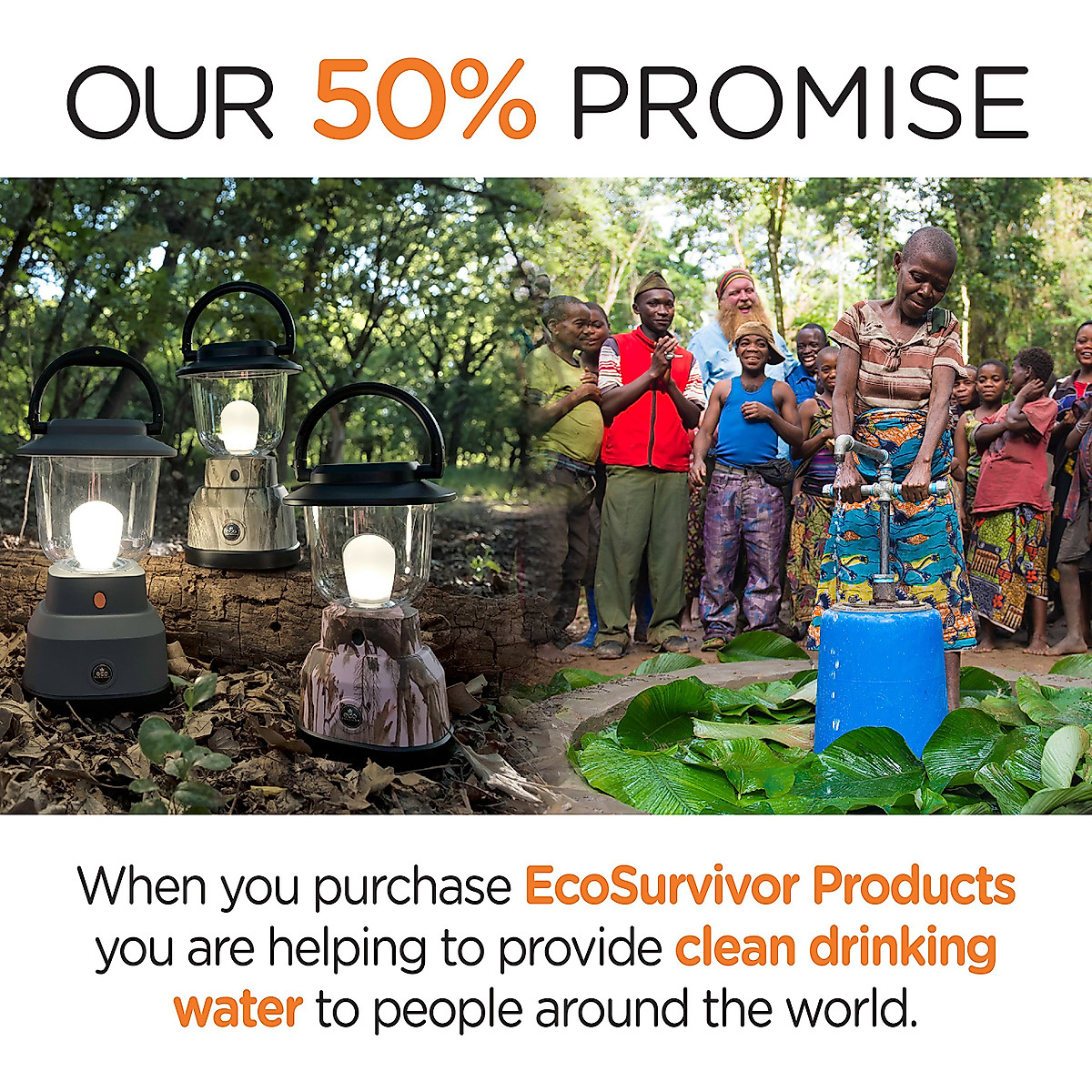 Eco Survivor EcoSurvivor LED Camping Lantern, Emergency Lantern, Battery Powered, 800 Lumens, 200 Hour Run Time, Gray, Ideal for Hiking, Outdoors, Emergency, Hurricane and Storm, 39616