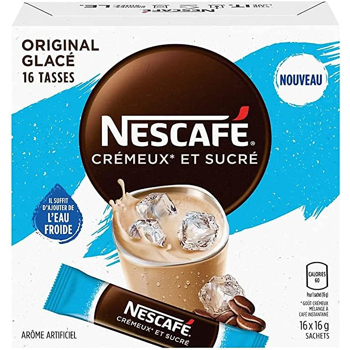 Nescafe Sweet & Creamy Iced Coffee, Instant Coffee Sachets, 16x16g {Imported from Canada}
