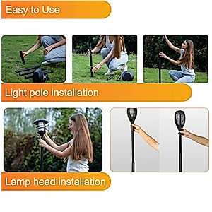 ZOOHAR Stainless Steel Light Poles Solar Lights Poles with Spikes Replacement ABS Lights Stakes for Christmas Garden Lights (8 Pieces)-8 Light Poles + 2 Lights Stake