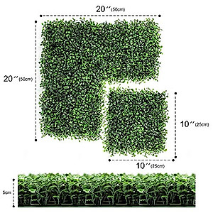 Goasis Lawn Artificial Hedge Boxwood Fence Plant, UV Protected Privacy Screen Outdoor Indoor Use, Garden Fence Backyard Home Decor Greenery Walls, 6 Pack