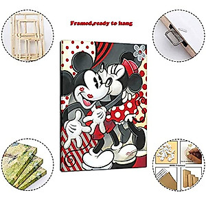 LIINH Mickey and Minnie are Enjoying Each Other's Company Poster Decorative Painting Canvas Wall Art Living Room Posters Bedroom Painting 16x24inch(40x60cm)