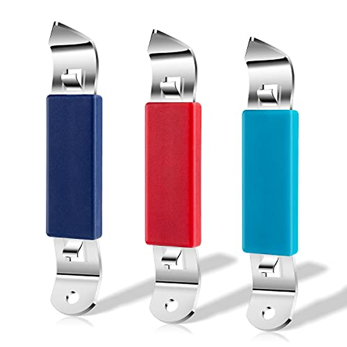 BEATURE Bottle Opener - 3 Pieces Magnetic Beer Bottle Openers - Metal Can Punch Opener Magnet for Fridge, 3 Colors