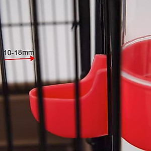 Meprotal 2pcs Automatic Bird Feeders, Bird Water Dispenser for Cage, Bird Water Bottle Drinker Hanging Seed Food Container Dispenser for Parrots Budgie Hamster 200ml (Blue & Pink)