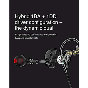 Senlee TRN ST1 1BA+1DD in Ear Buds Earphones Hybrid Driver Headphones IEM Sport Headsets with Detachable 2 Pin Cable for Audiophile Musician(No Mic, Purple)