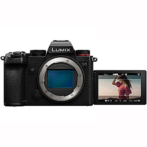 Panasonic LUMIX S5 4K Mirrorless Full Frame Interchangeable L-Mount Lens Camera Body DC-S5BODY Bundle with Deco Gear Microphone + LED + Photography Bag + Software Kit & Accessories