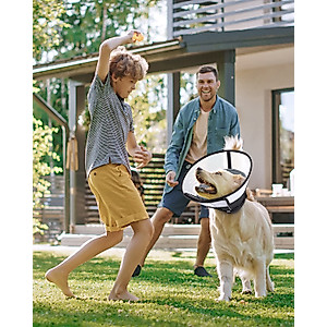 Dog Cone for Dogs After Surgery, Soft Dog Recovery Cone, Breathable Dog Cones for Large and Medium Small Dogs,Adjustable Dog Recovery Collar for Pets,Wound Healing Safety E-Collar (Medium Dog)