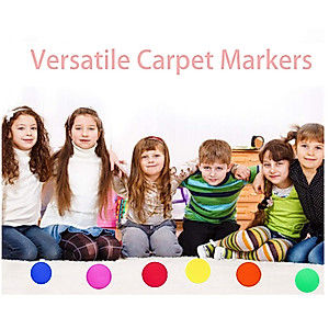 RIENER 60 Pieces Carpet Spots Markers Floor Dots Carpet Circles Carpet Markers for Classroom Decoration Elementary School Teacher Supplies, 6 Colors