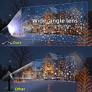 FRANDEK Christmas Snowflake Projector Lights Outdoor, Led Snowfall Lights Waterproof Decorative Christmas Lights Lighting for Xmas Holiday Party Garden Patio Indoor Home Decoration Show