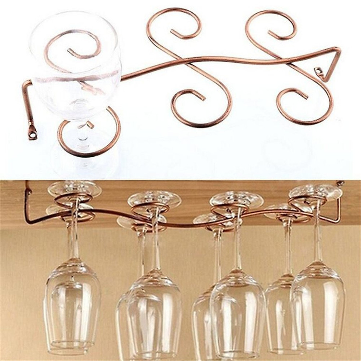 VALINK Stemware Racks, 1Pcs 6/8 Wine Glass Rack, Stainless Steel Wine cup Holder, Stemware Hanging Stand, Under Cabinet Holder, Drinking Glass Storage Organizer Hanger Shelf for Household Bar Tools