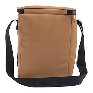 Carhartt Insulated 10 Can Vertical Cooler + Water Bottle, Fully-Insulated Lunchbox with Included Water Bottle, Brown