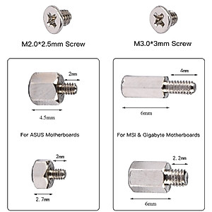 500PCS M.2 SSD Screw Kit, M.2 Standoff and Screw Kit for Asus Gigabyte MSI ASRock Motherboards, M.2 M2.5 M3 SSD Mounting Screws for Asus HP Dell Lenovo MSI Laptop Notebook DIY PC Computer