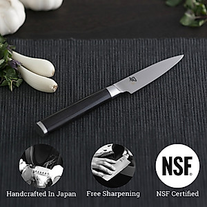 Shun Cutlery Classic Paring Knife 3.5", Small, Nimble Cooking Knife for Peeling, Coring, Trimming and More, Precise Cutting Knife, Handcrafted Japanese Kitchen Knife