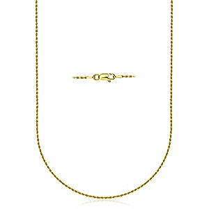 PORI JEWELERS Gold Plated Sterling Silver Diamond Cut Rope Chain Necklace- 1.5MM-7.5MM -Made In Italy - 7"-30" (24, 1.5MM)
