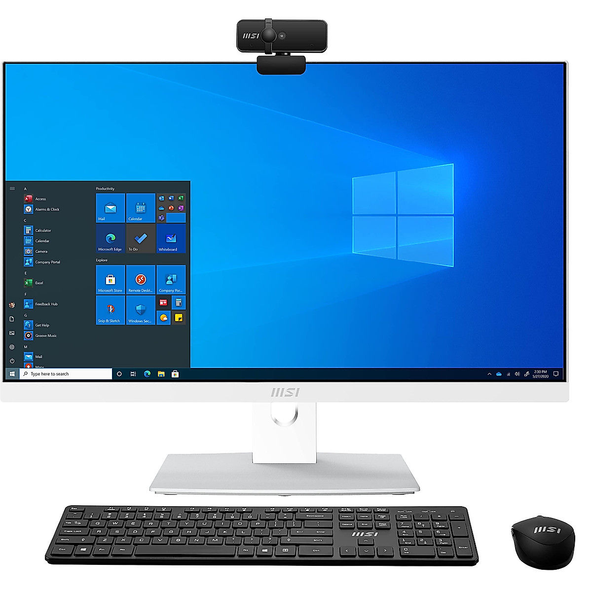 MSI Modern AM242TP AIO Desktop, 23.8" FHD Touchscreen, Intel Core i5-1135G7, 8GB Memory, 256GB SSD, WiFi 6, BT 5.1, FHD Webcam, White, Windows 10 Home (11M-484US)