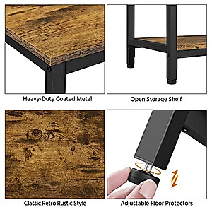 Yaheetech Industrial Console Table with Storage for Entryway, 3 Tier Sofa Table for Living Room, 40 Inch Long Narrow Foyer Table Hallway Table with Storage & Strong Legs, Rustic Brown