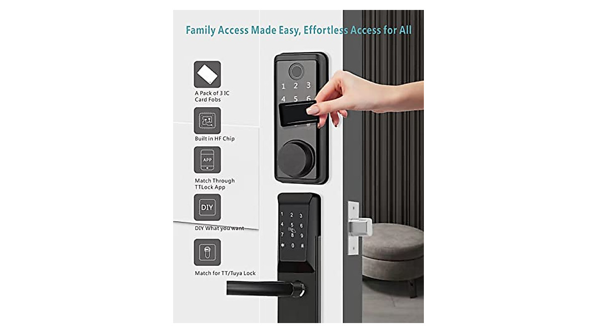 IC Card Fob Lock Door, 13.56 Mhz Smart TTLock Key, RFID Cards, Tarjeta ...