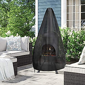 GORNORVA Chiminea Cover 48 x 8.2 x 21 Inch,Outdoor Waterproof Breathable Oxford Polyester Chiminea Protective Cover