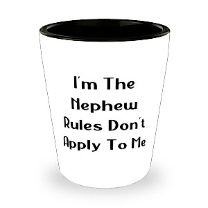 Sarcasm Nephew, I'm The Nephew Rules Don't Apply To Me, Holiday Shot Glass For Nephew