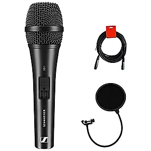Sennheiser XS 1 Handheld Cardioid Dynamic Vocal Microphone Bundle with Pop Filter and 20" XLR-XLR Cable