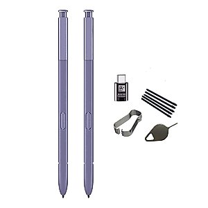 2PCS Stylus Pen for Samsung Galaxy Note 8 Note8 Stylus Touch S Pen Replacement +Tips/Nibs+Eject Pin+Micro USB to Type C Adapter Orchid Gray