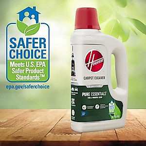Hoover Pure Essentials Carpet Cleaner Solution, 50 oz., Fresh Rain Scent, Natural Plant Based Formula, Deep Cleaning Carpet Shampoo Solution, Pair Carpet Cleaner Machine