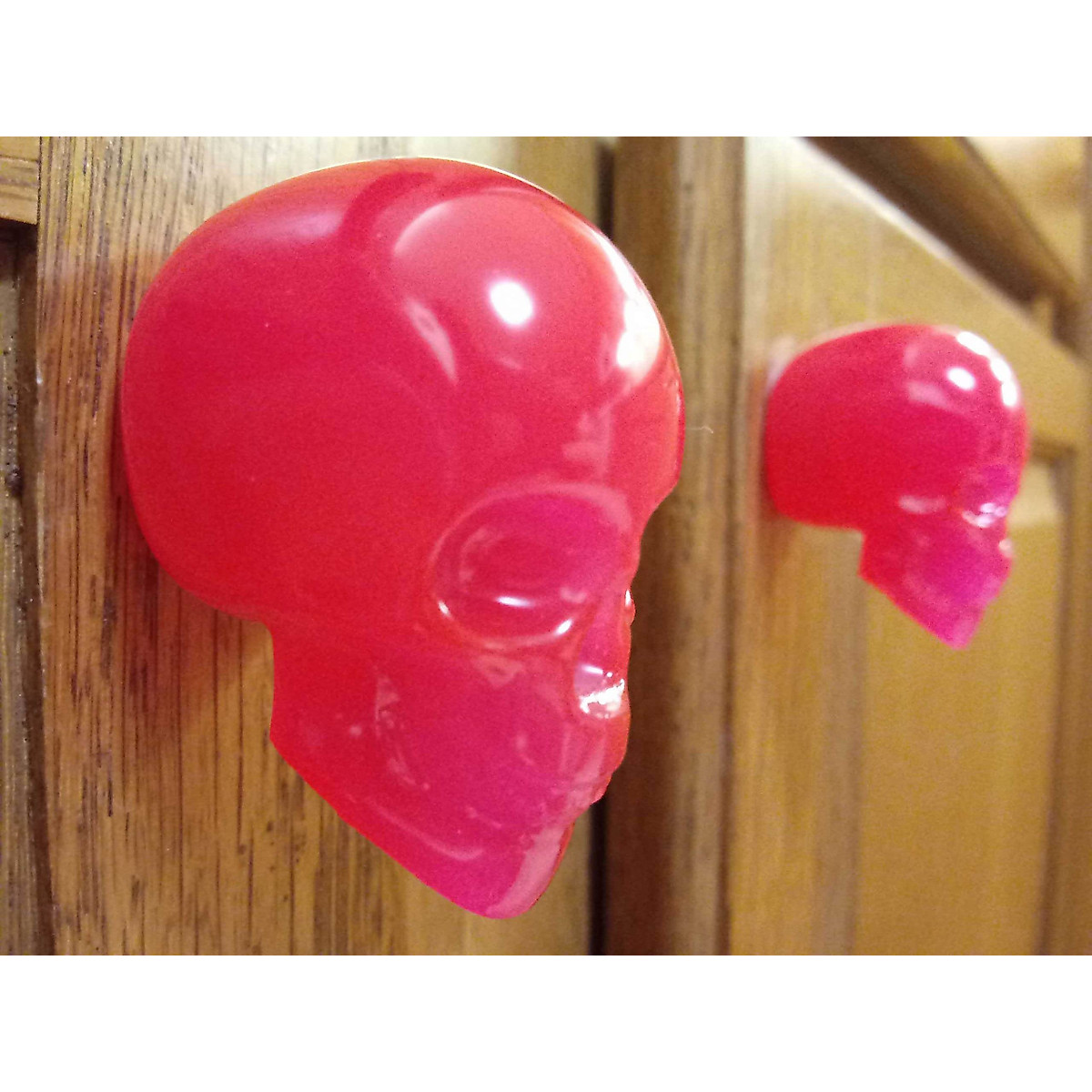 Pink Skull Cabinet Knobs/Drawer Knobs (Black Light Activated) (Set of 2)