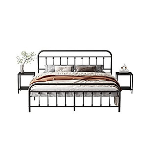 Kujielan Metal Platform Bed Frame - Stylish Simplicity Twin XL Bed Frame with Headboard and Footboard Bed Frame,Under Bed Frame Storage Suitable for Bedroom,Guest Room，Apartment