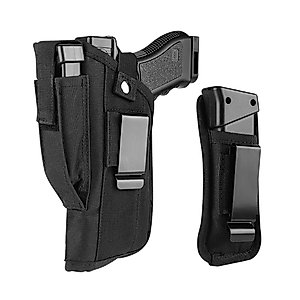 GVN Universal Right or Left Gun Laser Holster with Mag Holster Pouch for Smith&Wesson M&P 9mm.40 Holster G17,19,22,26,27,32,33,38,39,43/Beretta Storm Px4/Sig Sauer/Ruger(with Laser)