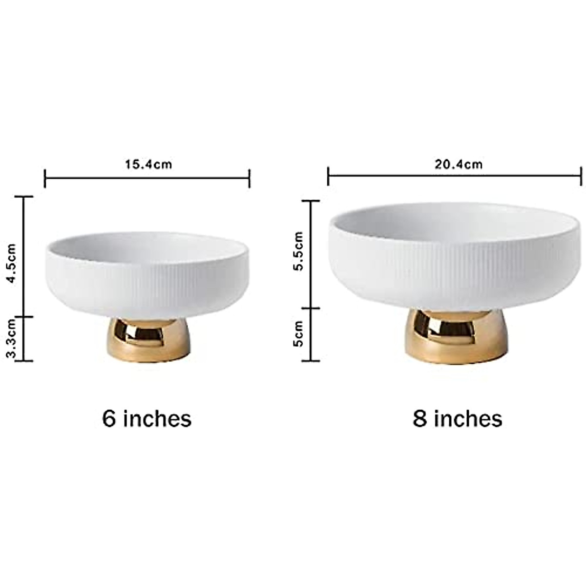 Fruit Bowl White Ceramic Plate Fruit Bowl With Stand Fruit Basket Decorative Fruit Plate Can Hold Cheese, Candies, Snacks Kitchen Gadgets (Size : 9inch)