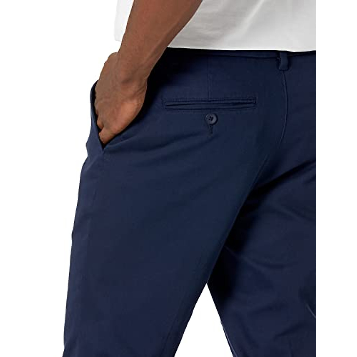 Amazon Essentials Men's Slim-Fit Wrinkle-Resistant Flat-Front Stretch Chino Pant, Navy, 36W x 32L