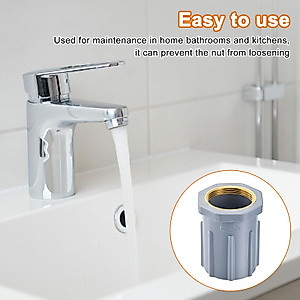 uxcell 1 Pcs 1.18 Inch Faucet Nut Fixed Base, Plastic Fixing Nut Tap Fastener, Fixed Faucet Assembly for Kitchen, Grey