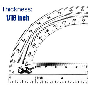 Mr. Pen- Protractor, 6 inch, 3 Pack, Protractors, Clear Protractor, Geometry Protractor, Protractor 6 inch, Clear Plastic Protractor, Protractor for School, Protractor Math, Plastic Protractor Clear