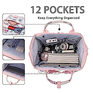 Travel Laptop Backpack for Women, Work Business College School Computer Bag Large Girls Nurse Teacher Bookbags Anti Theft Daypack Backpacks Purse with USB Charging Port , Fit for 15.6 Inch Laptops