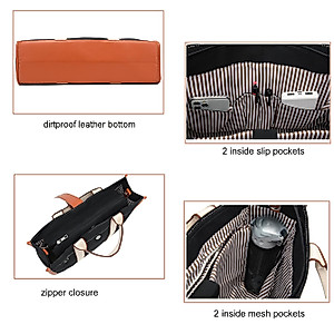 Laptop Bag for Women 15.6 Inch Lightweight Canvas Tote Bags Teacher Work Bag for School Travel