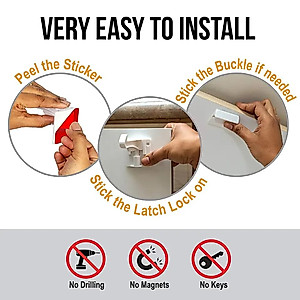 10 Pack Child Cabinet Locks, Baby Proofing Safety Locks for Cabinets, Drawers, Appliances, Easy Installation, No Drilling Required, Ideal for Toddlers and Babies