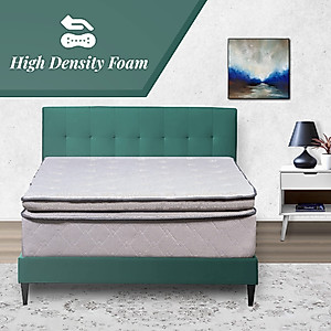 Nutan 13" Foam Encased Pillow Top Soft Mattress, Comfortable Mattresses Provide Complete Body Support and Maintain Correct Sleeping Posture, Grey, Twin XL