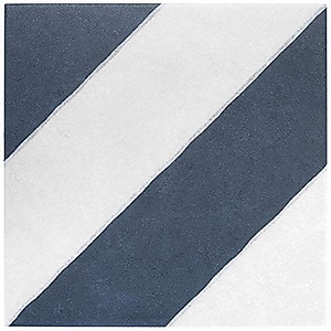 Anya Navy Diagonal Square 9 in. x 9 in. Glazed Porcelain Tile Sample
