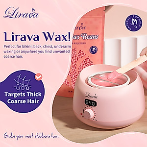 Lirava Hard Wax Beads for Hair Removal 2.5lb, Brazilian Wax beans (Coarse Body Hair Specific) for Full body, Bikini, Underarms, Back, Chest, At Home Waxing Beads Large Refill for Women Men