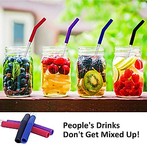 DUIERA Stainless Steel Straws Eco Friendly Drinking Straws Reusable Metal Straws (Type A+B)