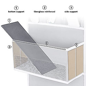 Univivi Over Door Hanging Organizer Storage with 5 Large Pockets and 3 Small PVC Pockets for Cosmetics Wall Hanging Storage Organizer for Pantry Baby Nursery Bathroom Closet Dorm, (Grey)