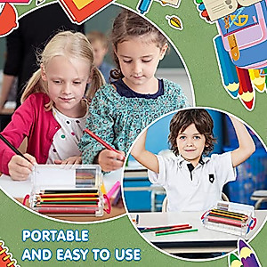 20 Pcs Clear Plastic Pencil Box Large Capacity Pencil Box Stackable Plastic Pencil Case Clear Crayon Organizers and Storage Plastic Pencil Storage for Kids School Drawing Tools Office Storage Supplies